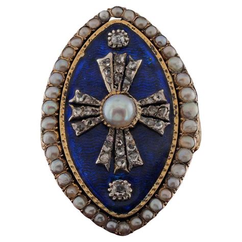 Green Enamel Natural Pearl Forget Me Not Earrings For Sale At 1stdibs