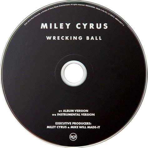 Single Miley Cyrus Wrecking Ball Encartes Pop