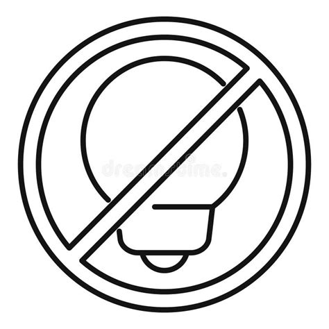 No Light Bulb Sign Indicating Lighting Prohibition Stock Illustration