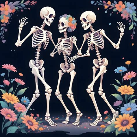 Premium Ai Image Cute Skeleton Couple