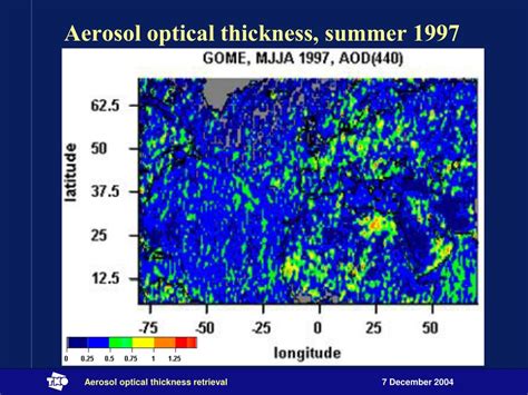 Ppt Aerosol Optical Thickness Retrieval Over Land And Water Using Sciamachygome Data