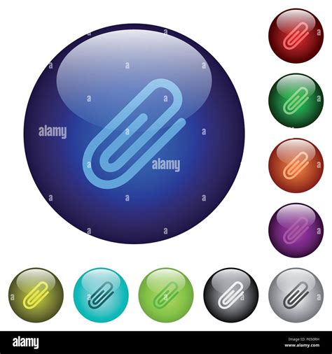 Set Of Color Attachment Glass Web Buttons Arranged Layer Structure Stock Vector Image And Art Alamy