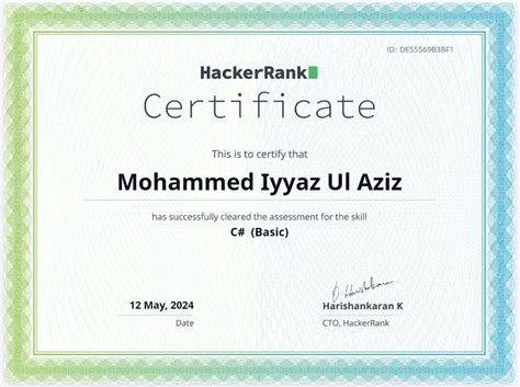 Iua ‎ On Linkedin Hackerrank Certificate Csharp Programming
