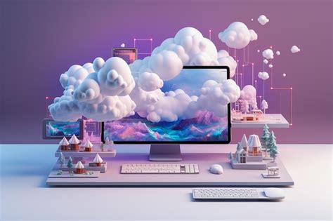 Premium Ai Image Iot 3d Cloud Computing Hosting Technology With