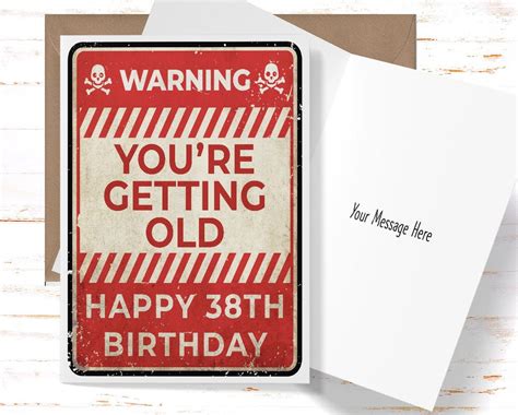 Funny 38th Birthday Card For Him 38th Birthday Card For Best Etsy