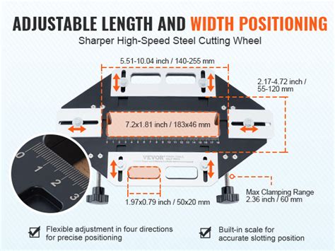 Vevor Door Hinge Jig Aluminum Alloy Woodworking Hole Opener Flexible Wooden Door Hinge Hole