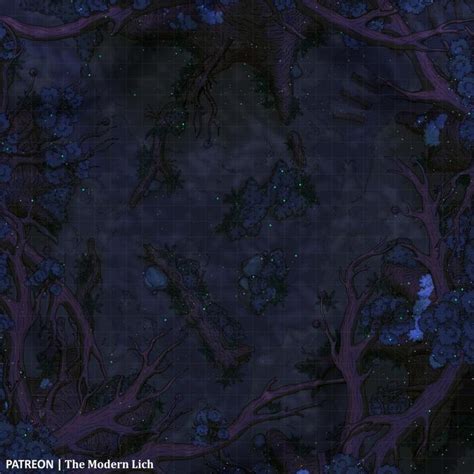 Ancient Forest Night 30x30 Battlemap Oc Rdungeondraft