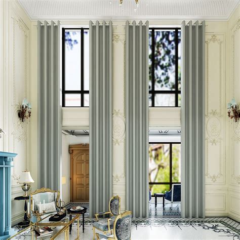 Grichril Extra Long Blackout Curtains 2 Story High Living