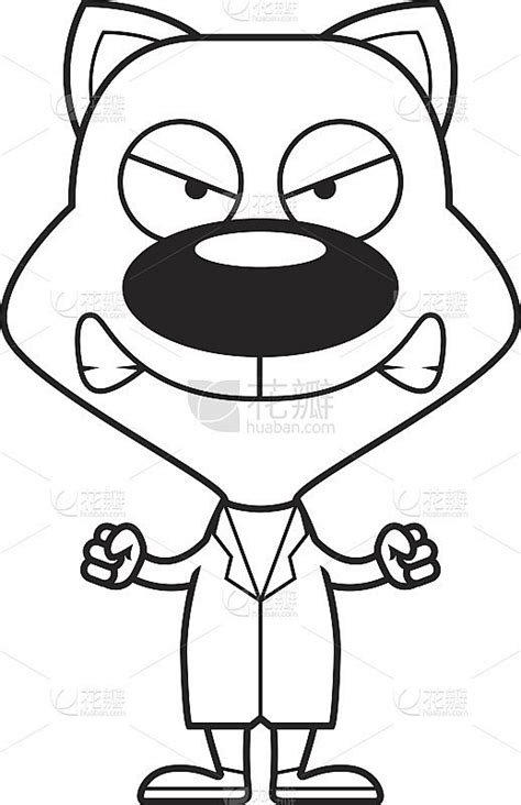 卡通愤怒的小猫医生