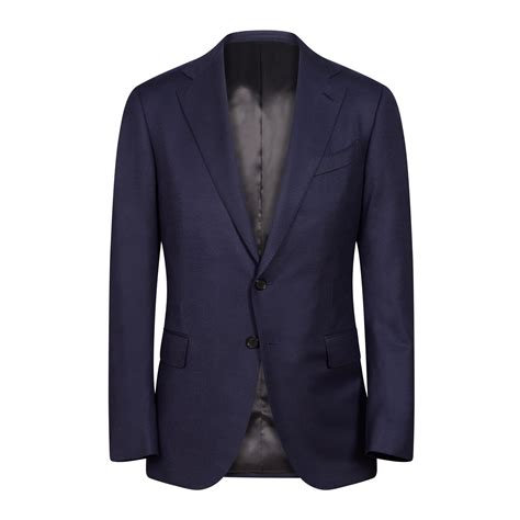 Henry Sartorial X Caruso Norma 2 Button Single Breasted Jacket Navy