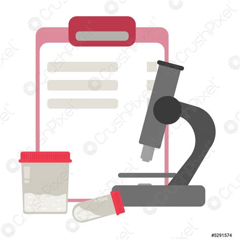 Semen Examination Under A Microscope Containers And Tubes For Semen Stock Vector 5291574