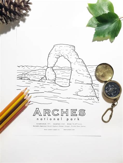 Arches Coloring Page — Dear Summit Supply Co Arches National Park