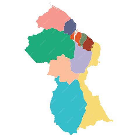 Premium Vector Guyana Map Map Of Guyana In Administrative Provinces