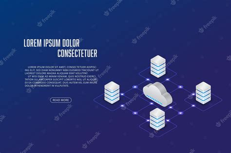 Premium Vector Vector Isometric Storage With Cloud Concept Technology Abstract Background