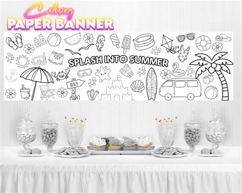 Summer Fun Coloring Banner