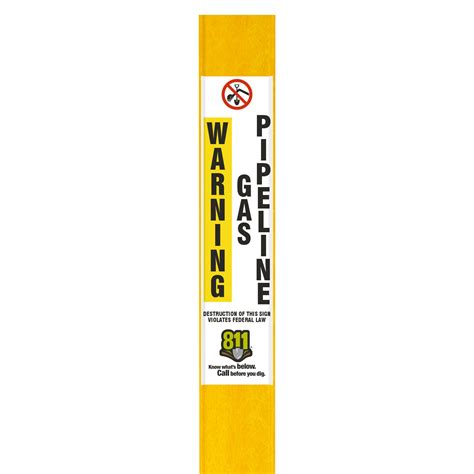 Warning Gas Pipeline Flat Marker Pipemarker