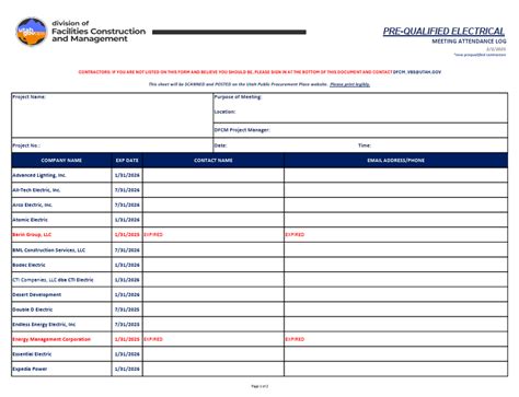 Prequalified Contractor Division Of Facilities Construction And