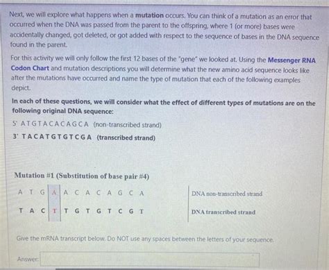 Solved Use The Messenger Codon Chart Uploaded To Solve For