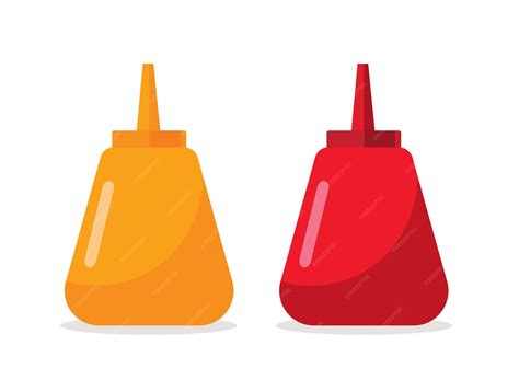 Premium Vector Squeeze Ketchup And Mustard Bottle Vector Illustration