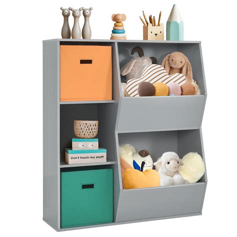 Costway Storage Cubby Bin Floor Cabinet Shelf Organizer With 2 Baskets