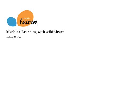 Machine Learning With Scikit Learn Speaker Deck