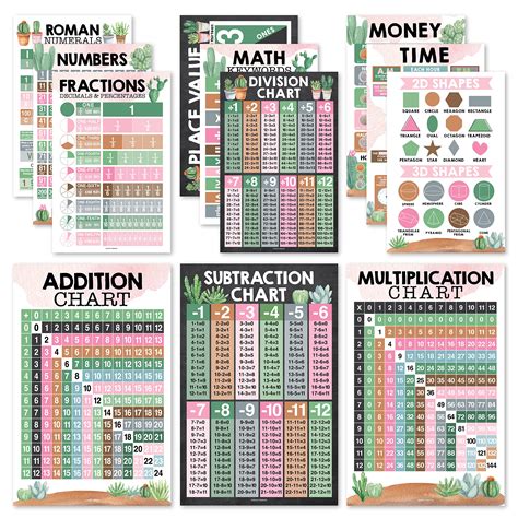 12 Cactus Math Posters For Elementary School Posters For Classroom Desertcart Gb