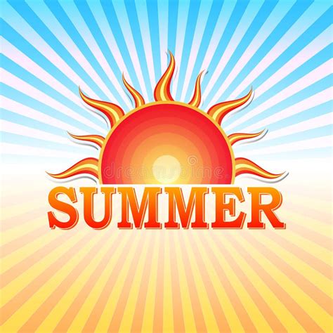 Watercolor Summer Sun Background Stock Vector Illustration Of