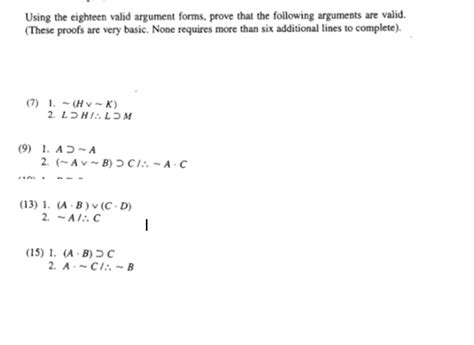 Solved Using The Eighteen Valid Argument Forms Prove That