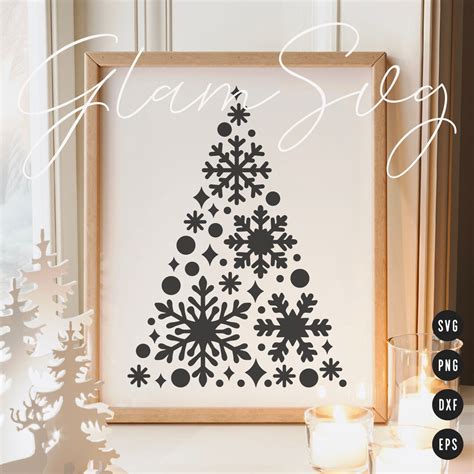 Christmas Snowflake Tree Svg Snowflakes Svg Cut Files For Cricut