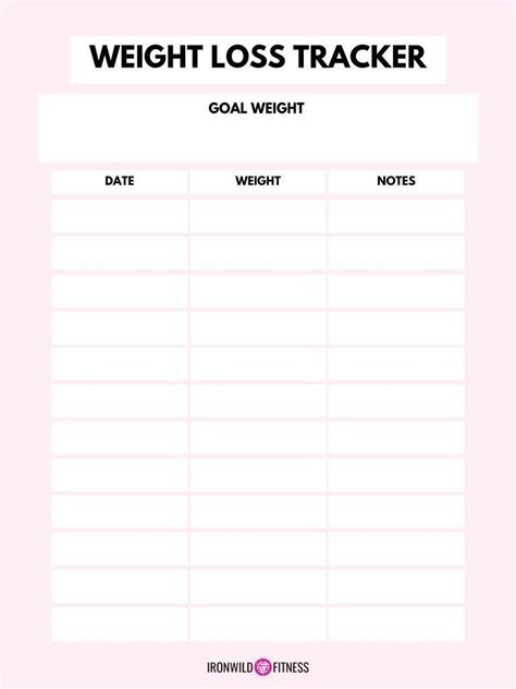 Weight Loss Program Free Printable