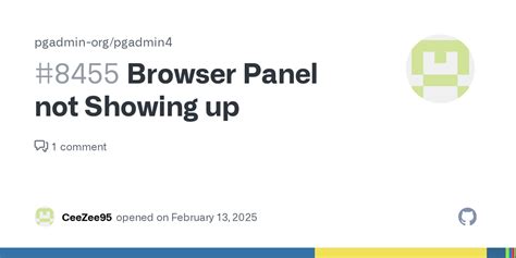 Browser Panel Not Showing Up · Issue 8455 · Pgadmin Orgpgadmin4 · Github