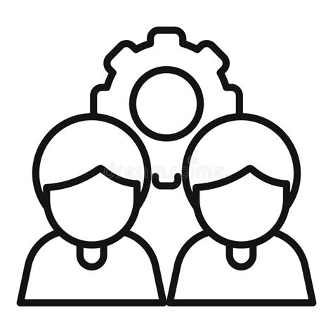 Corporate Team Icon Outline Vector Social People Stock Illustration Illustration Of Share