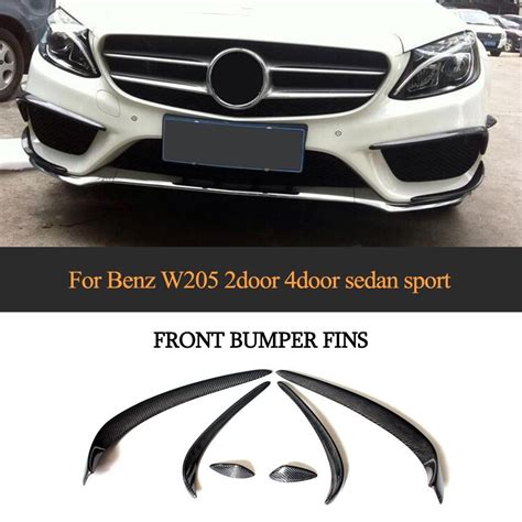 Carbon Fiber Front Bumper Vent Trims For Mercedes Benz C Class W205