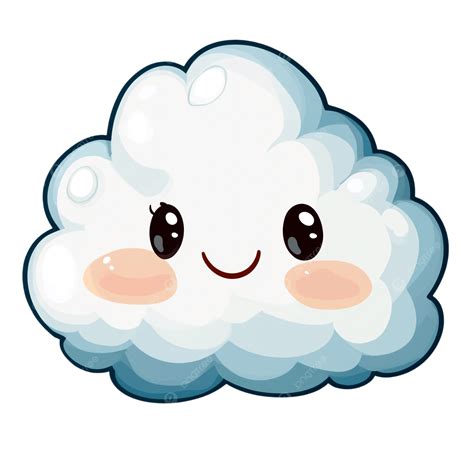 Cartoon Cloud Character With Cute Blushing Face Cute Smiling Cloud Cartoon Cloud Art Adorable