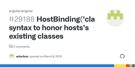 hostbinding class syntax to honor hosts s existing classes · issue