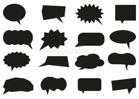 A Set Of Black Speech Bubbles Of Different Shapes Stock Vector Illustration Of Clouds