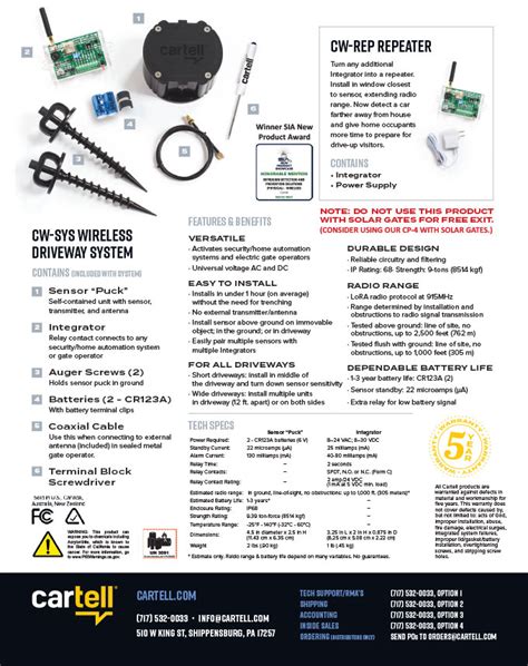 Cartell Cw Sys Wireless Vehicle Detector Probe