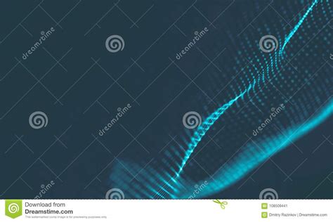 Abstract Blue Geometrical Background Connection Structure Science