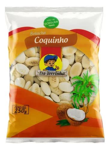 10x Bolacha Coquinho Da Terrinha Pacote 250g Frete Grátis