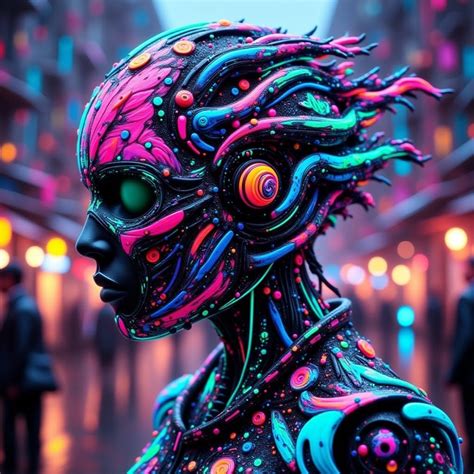 Techno Pulse Cyberpunk Android In Dystopian Neon