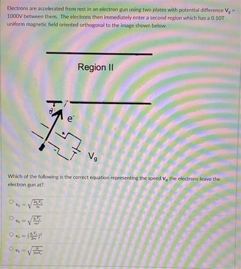 Solved Electrons Are Accelerated From Rest In An Electron