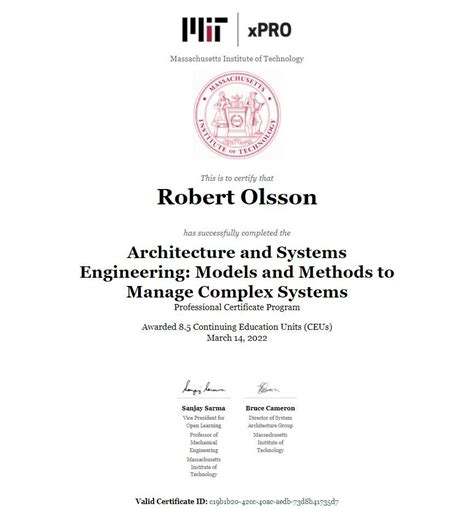 Robert Olsson On Linkedin Mit Xpro Mildef Systemsengineering