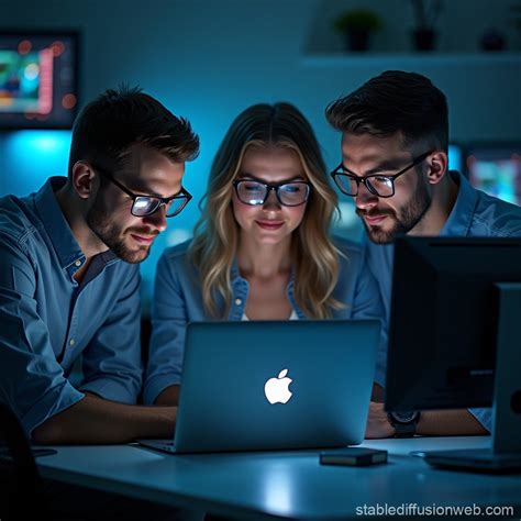 Collaborative Engineers Working On Software Stable Diffusion Online