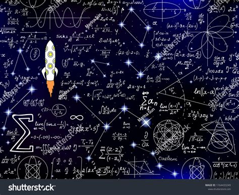 Scientific Vector Seamless Background Handwritten Mathematical Stock