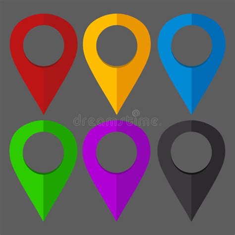 Colorful Set Of Location Places Travel And Destination Pin Icons