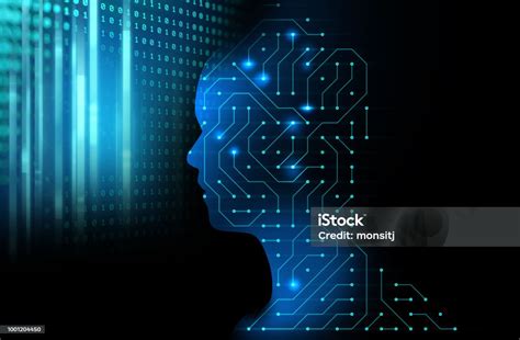 회로 패턴 기술 3d 그림에 가상 인간의 실루엣 cpu에 대한 스톡 사진 및 기타 이미지 cpu 가상현실 개념 istock