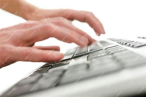 Premium Photo Blurred Hands Typing On Computer Keyboard