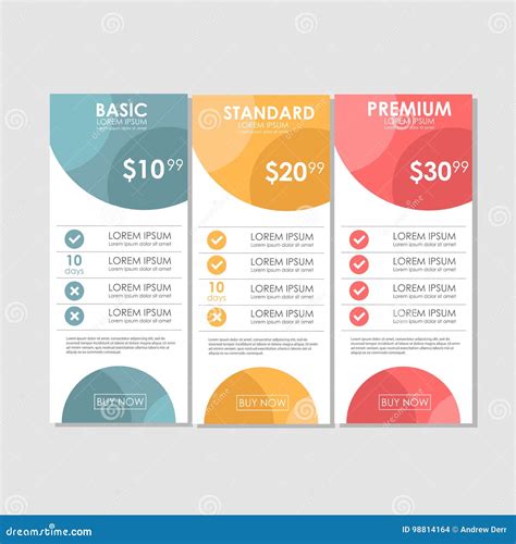 set offer tariffs ui ux vector banner for web app stock vector