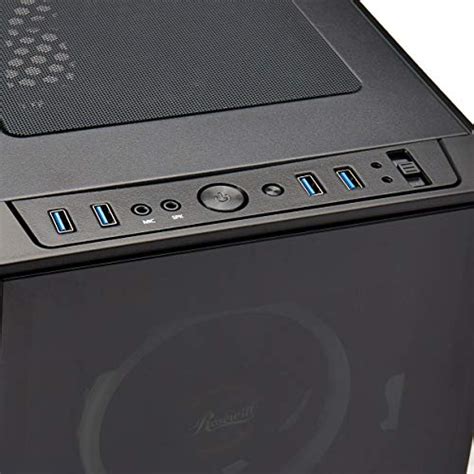 Rosewill Atx Mid Tower Gaming Pc Computer Case 3 Sided Tempered Glass Dual Ring Rgb Led Fans