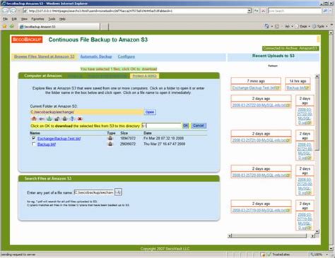 SecoBackup Remote Microsoft Exchange Server Backup Free Community Edition